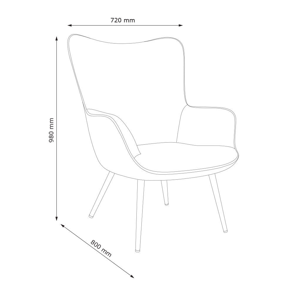 Atpūtas krēsls HUNDESTED 72 x 98 x 80 cm - JYSK - Vienmēr lieliski ...