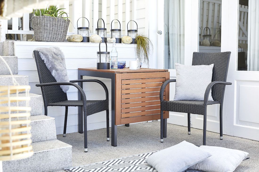 Dārza mēbeļu komplekts YTTRUP+GUDHJEM Galds: 70x75/126x75cm, krēsls ...