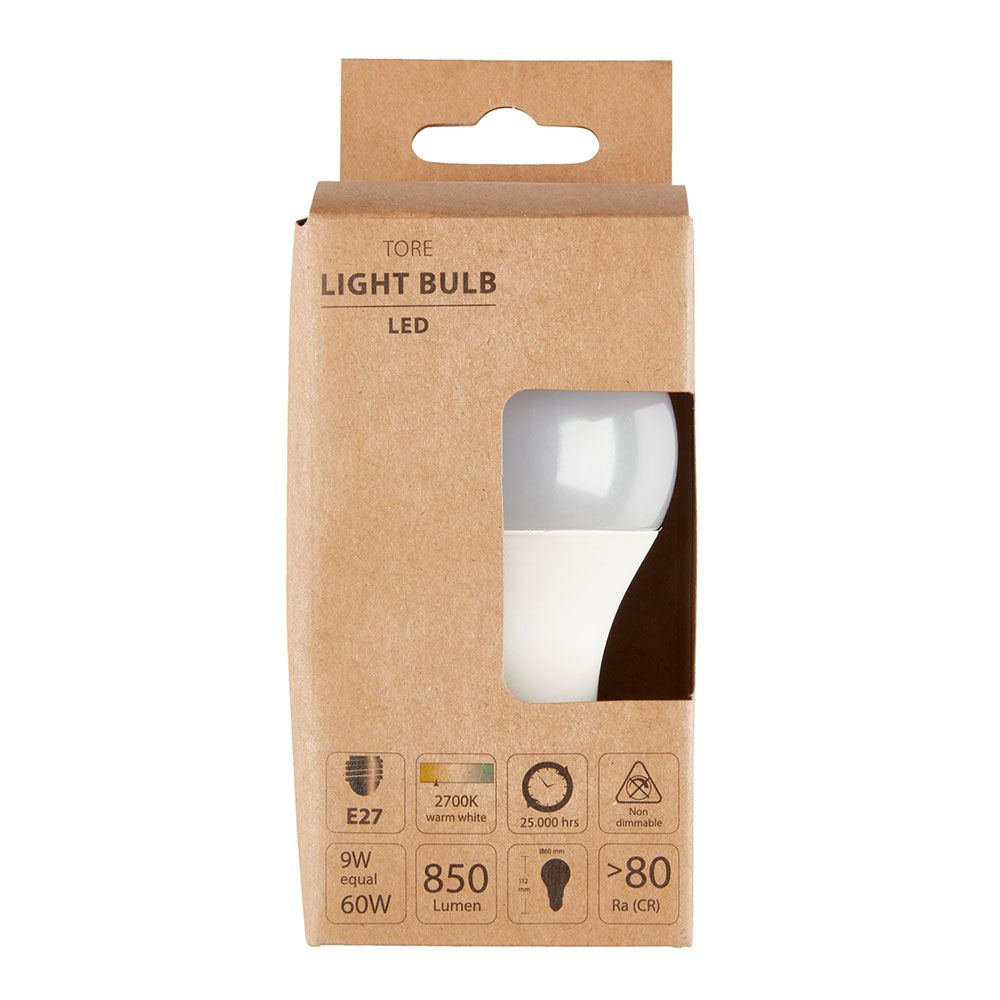 LED spuldze TORE Ø6x10,8cm; Cokols: E27; Jauda: 9 W; Gaismas plūsma ...