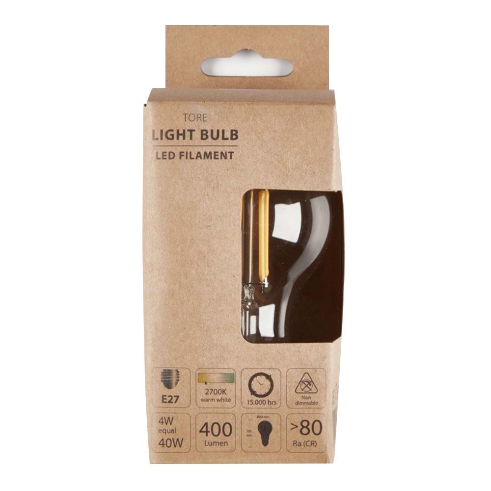 LED spuldze TORE Ø6 x 10,5 cm; Cokols: E27; Jauda: 4 W; Gaismas plūsma ...