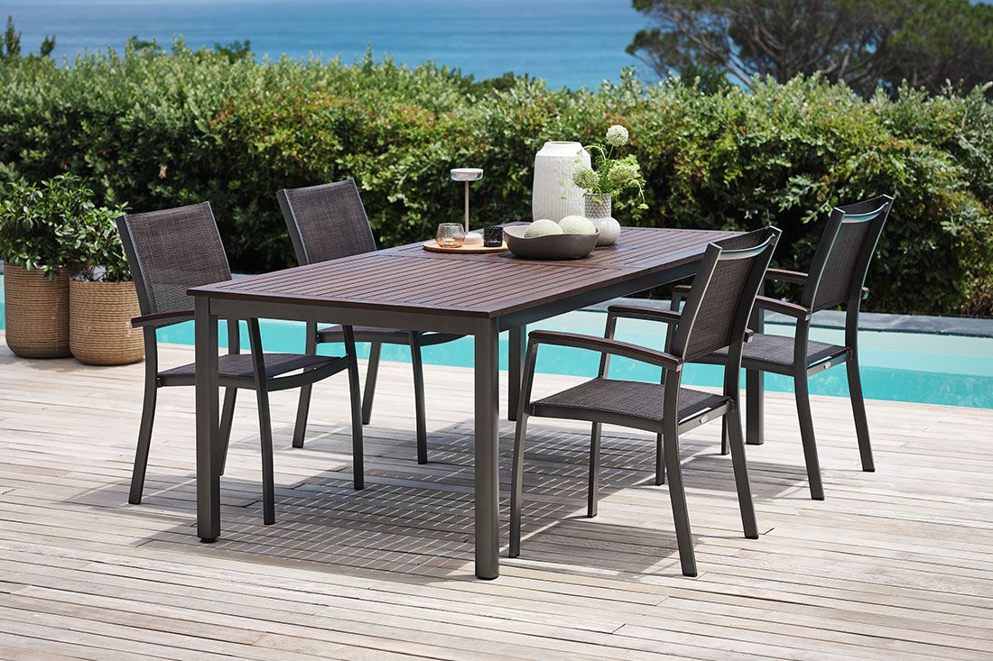 Dārza mēbeļu komplekts YTTRUP+MADERNE Galds: 100 x 210/300 x 75 cm ...